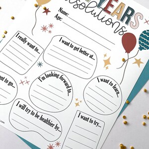 New Years Resolution Printable Activity Sheet - Etsy