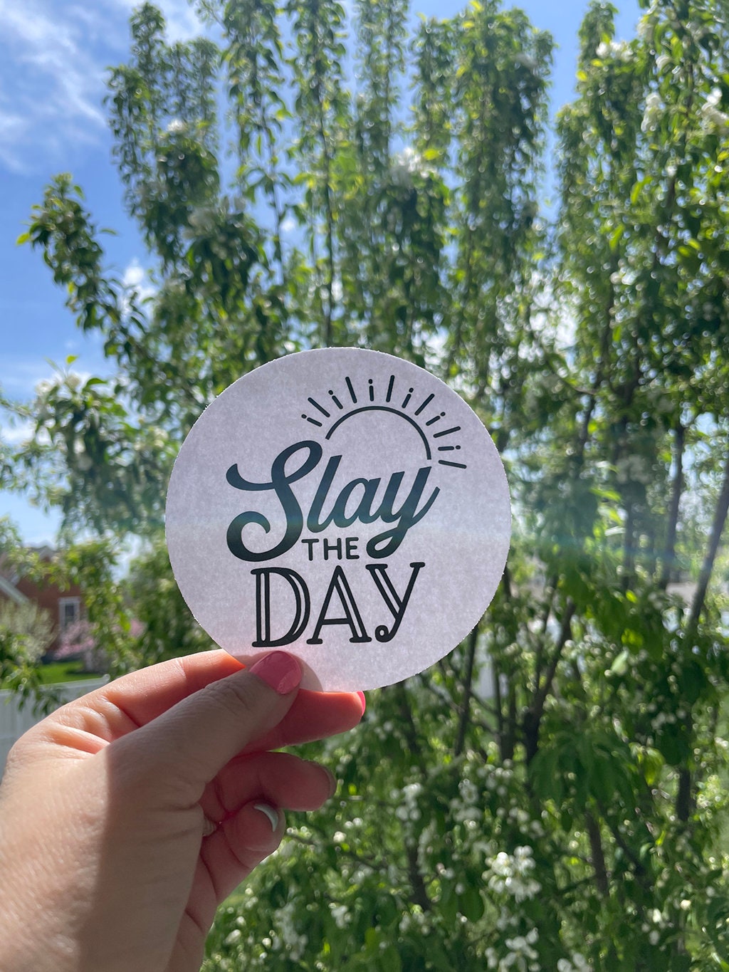 Slay the Day Suncatcher Sticker - Etsy