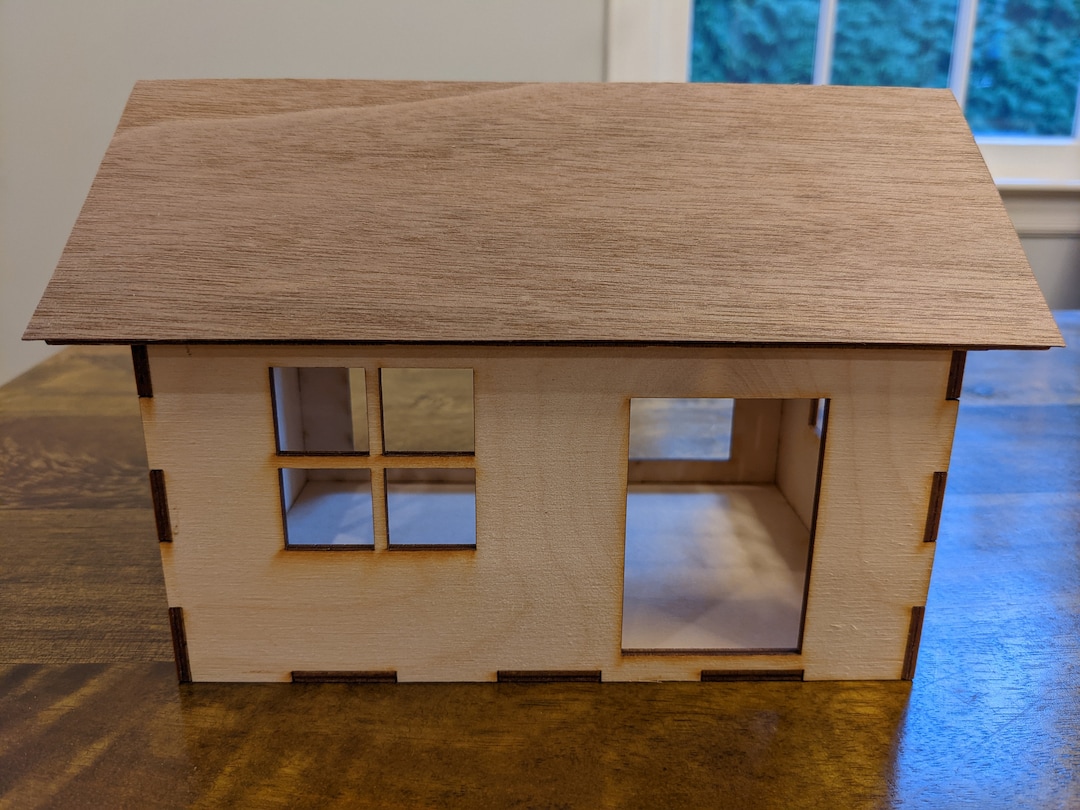 Wooden House SVG Pattern for Laser Cutting. Fits Two 12 by 12 in or a ...