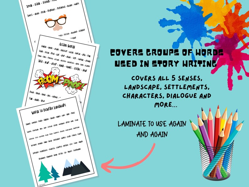 Story Writing Prompts Word Cards Teacher Resource Printable Vocabulary ...