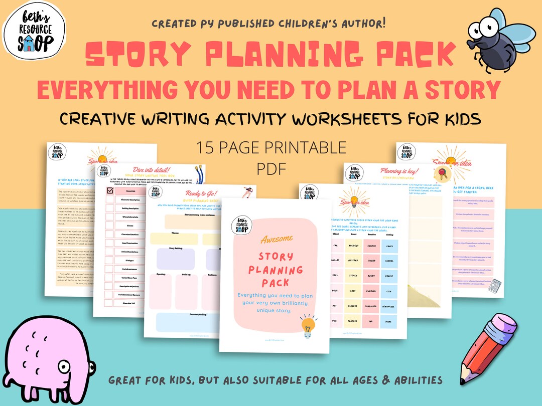 Story Writing Planner | Writing Guide for Kids | Writing Workbook ...