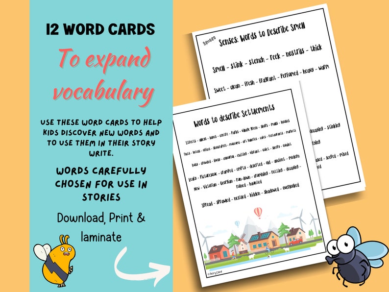 Story Writing Prompts Word Cards Teacher Resource Printable Vocabulary ...