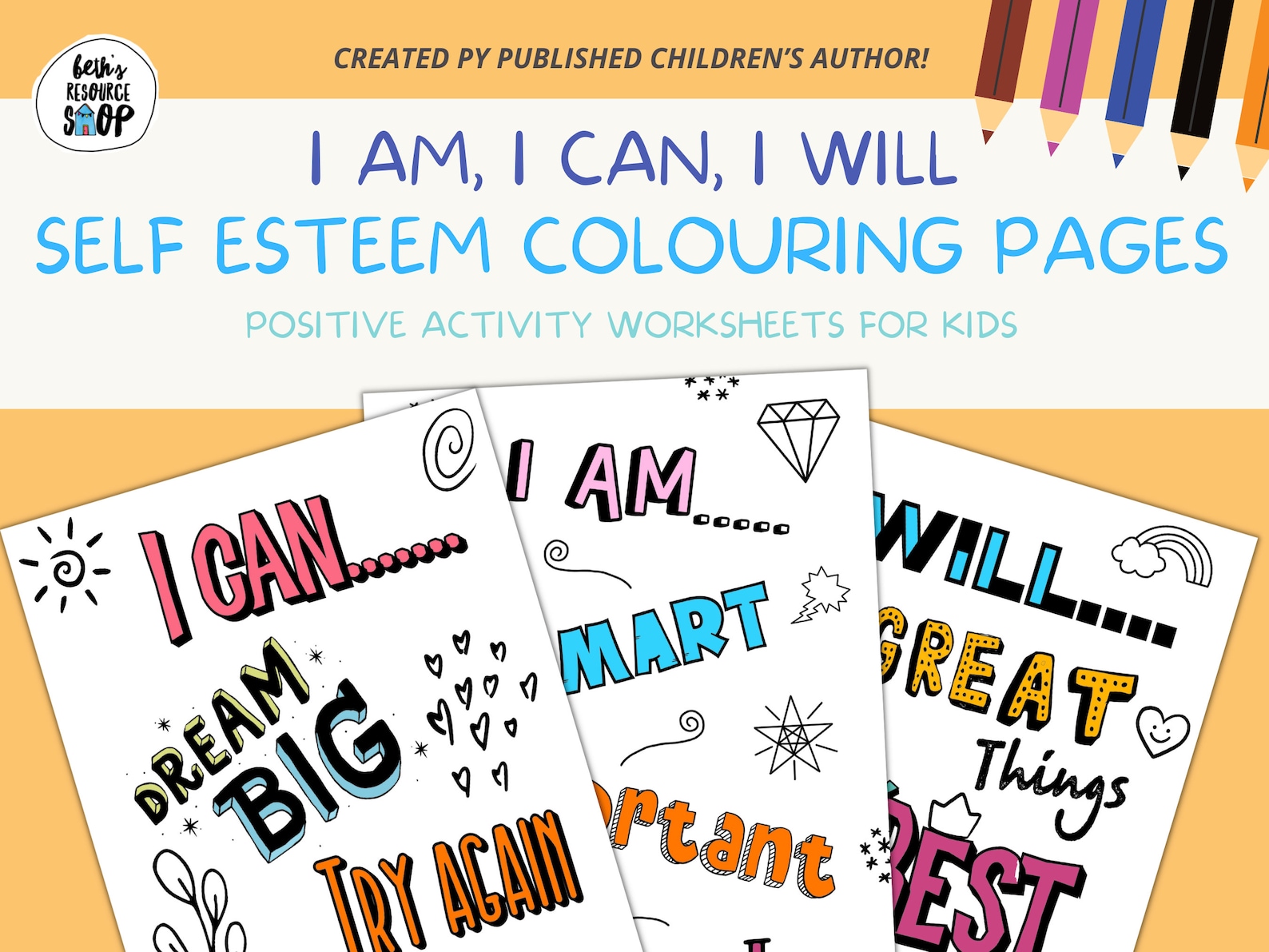 Self Esteem Activities Self Esteem Colouring Pages Worksheets for Kids ...