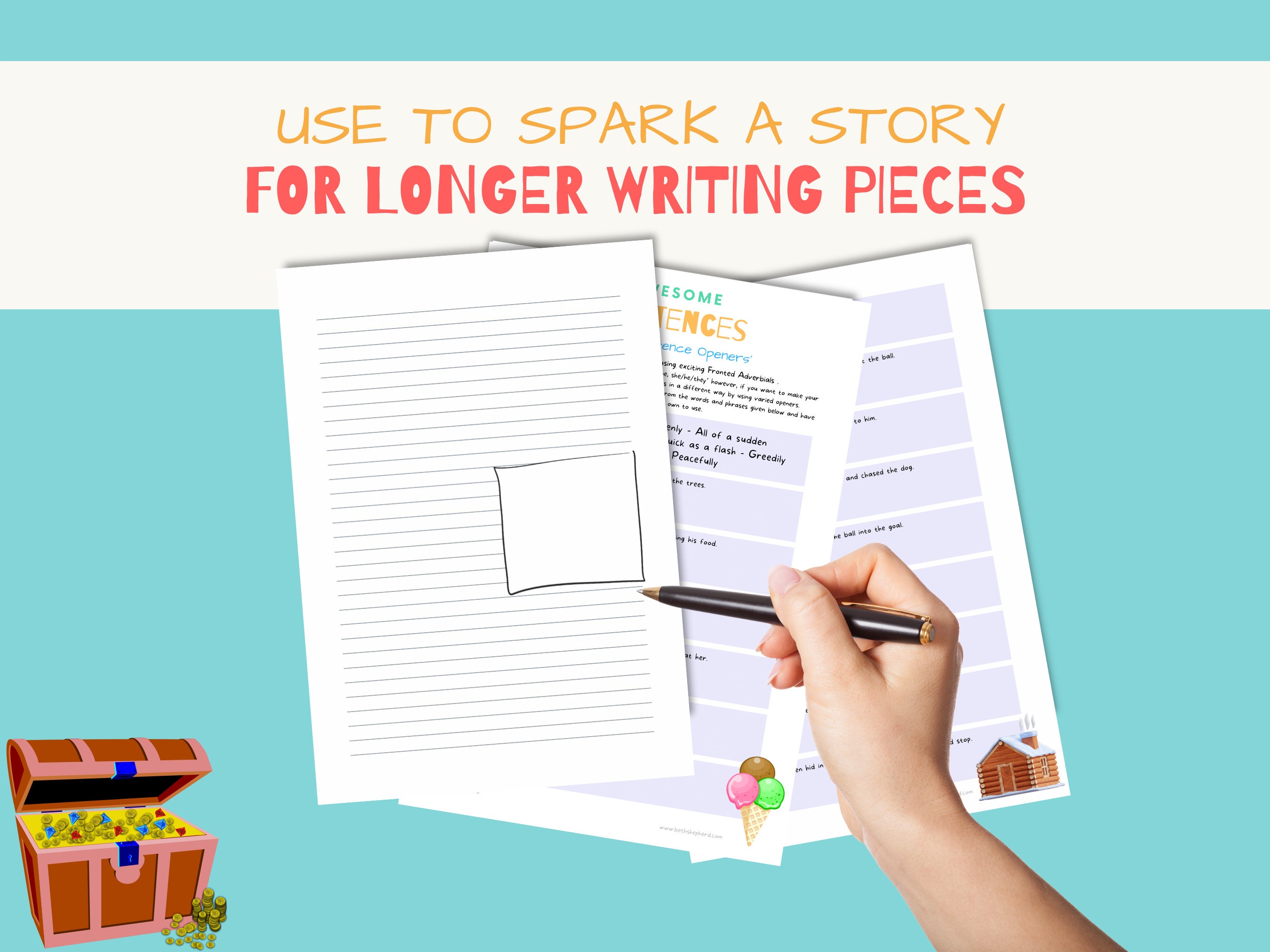 Sentence Building Worksheet Bundle Creative Writing Exercises Printable ...