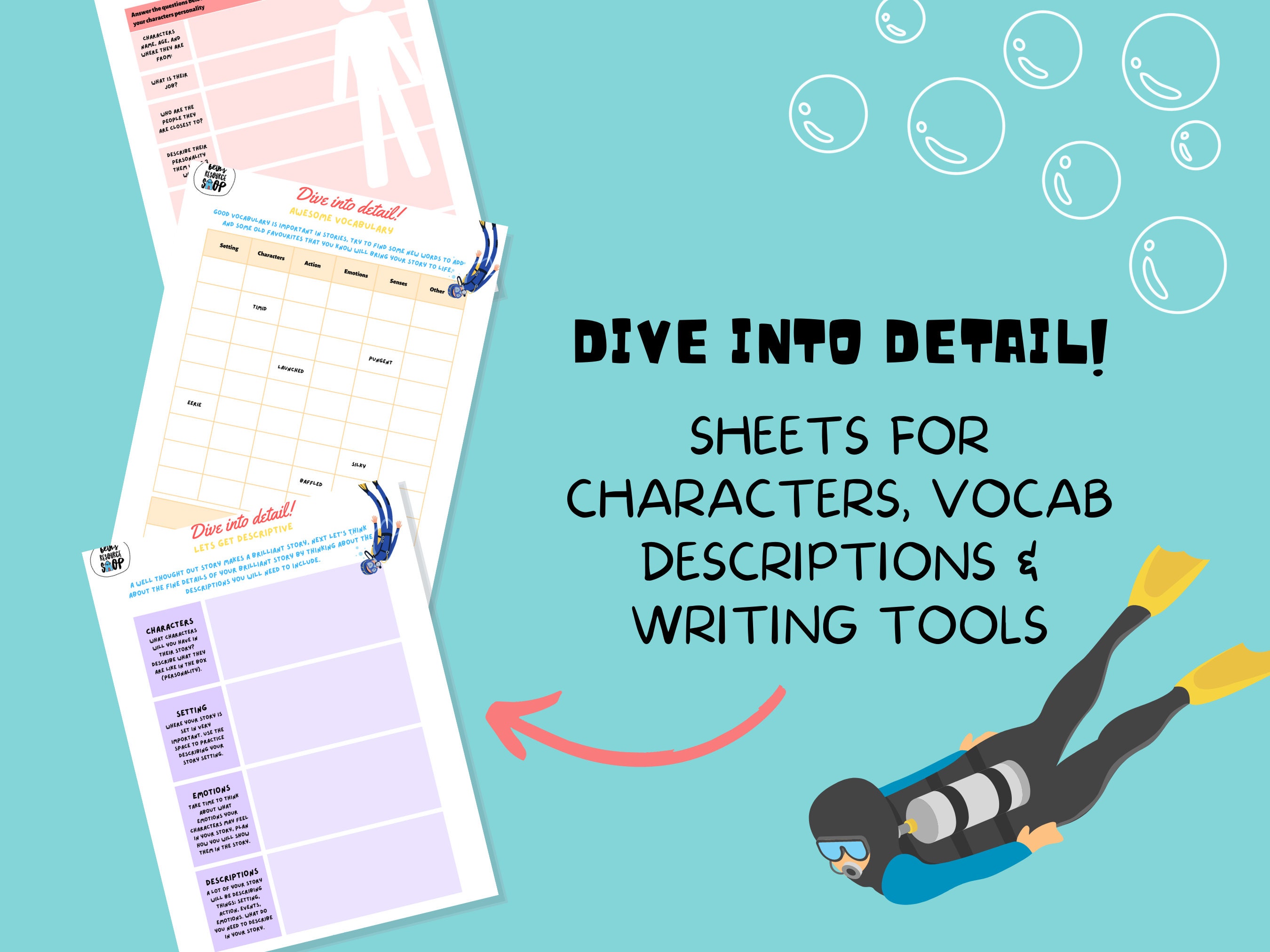 Story Writing Planner | Writing Guide for Kids | Writing Workbook ...