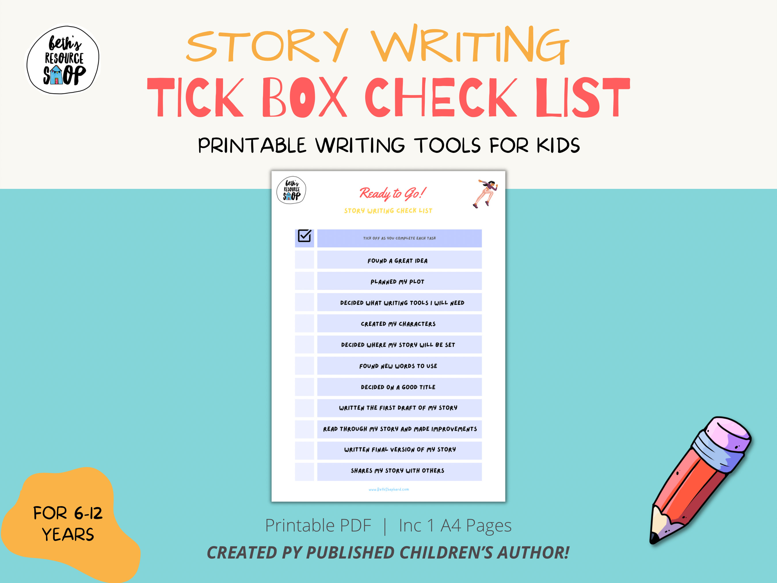 Story Writing Check List Printable Worksheet Planner - Etsy Australia