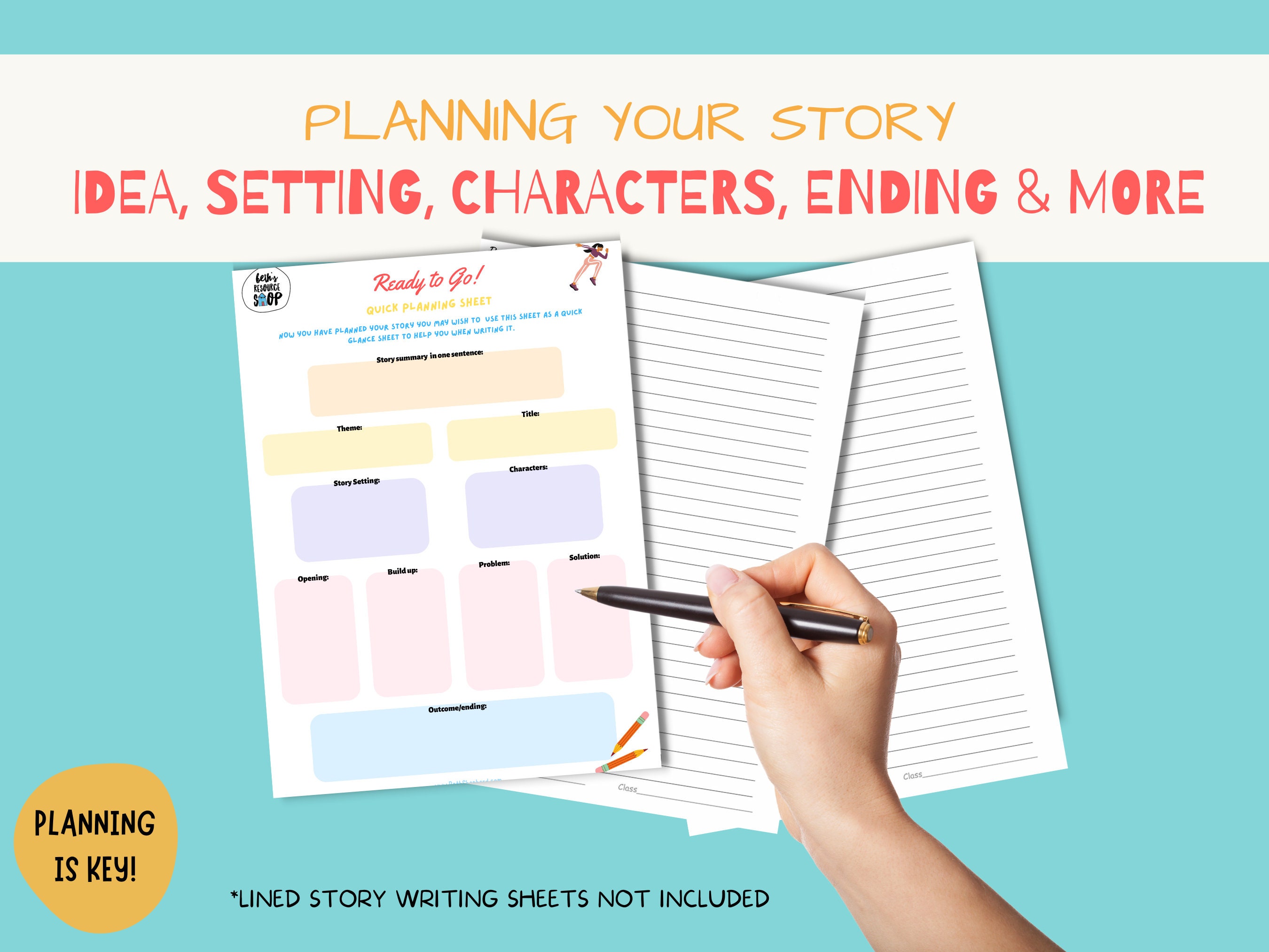 Story Writing Planning Worksheet for Kids Write a Story Story Planning ...