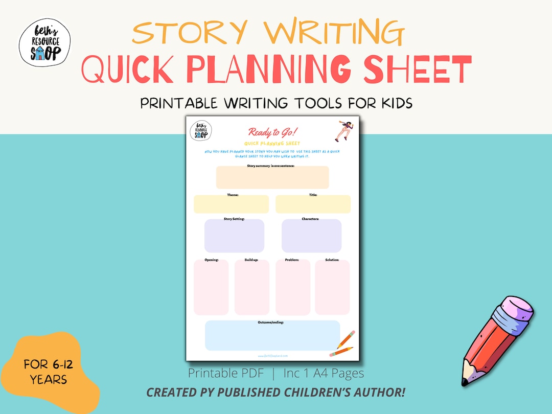 Story Writing Planning Worksheet for Kids Write a Story Story Planning ...