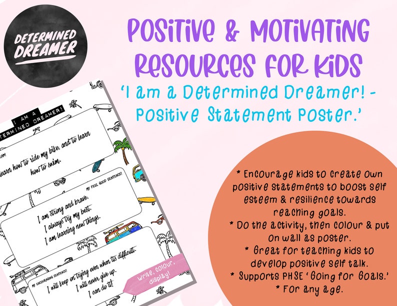 PHSE Fillable Poster Worksheet Positive Statements/affirmations ...