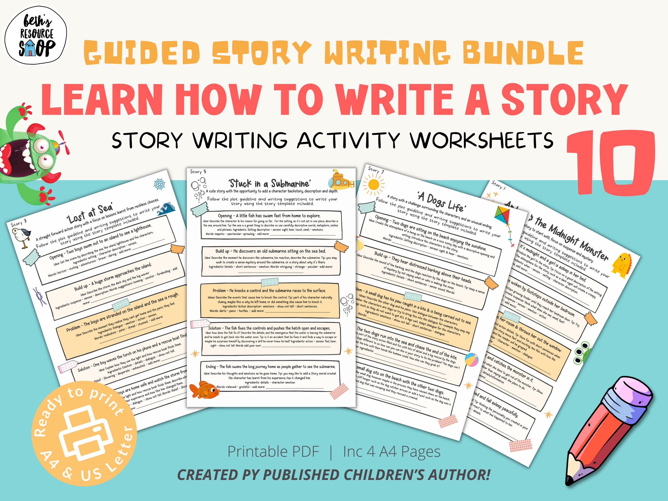 Guided Story Writing Bundle | Story Writing Activities | Writing ...