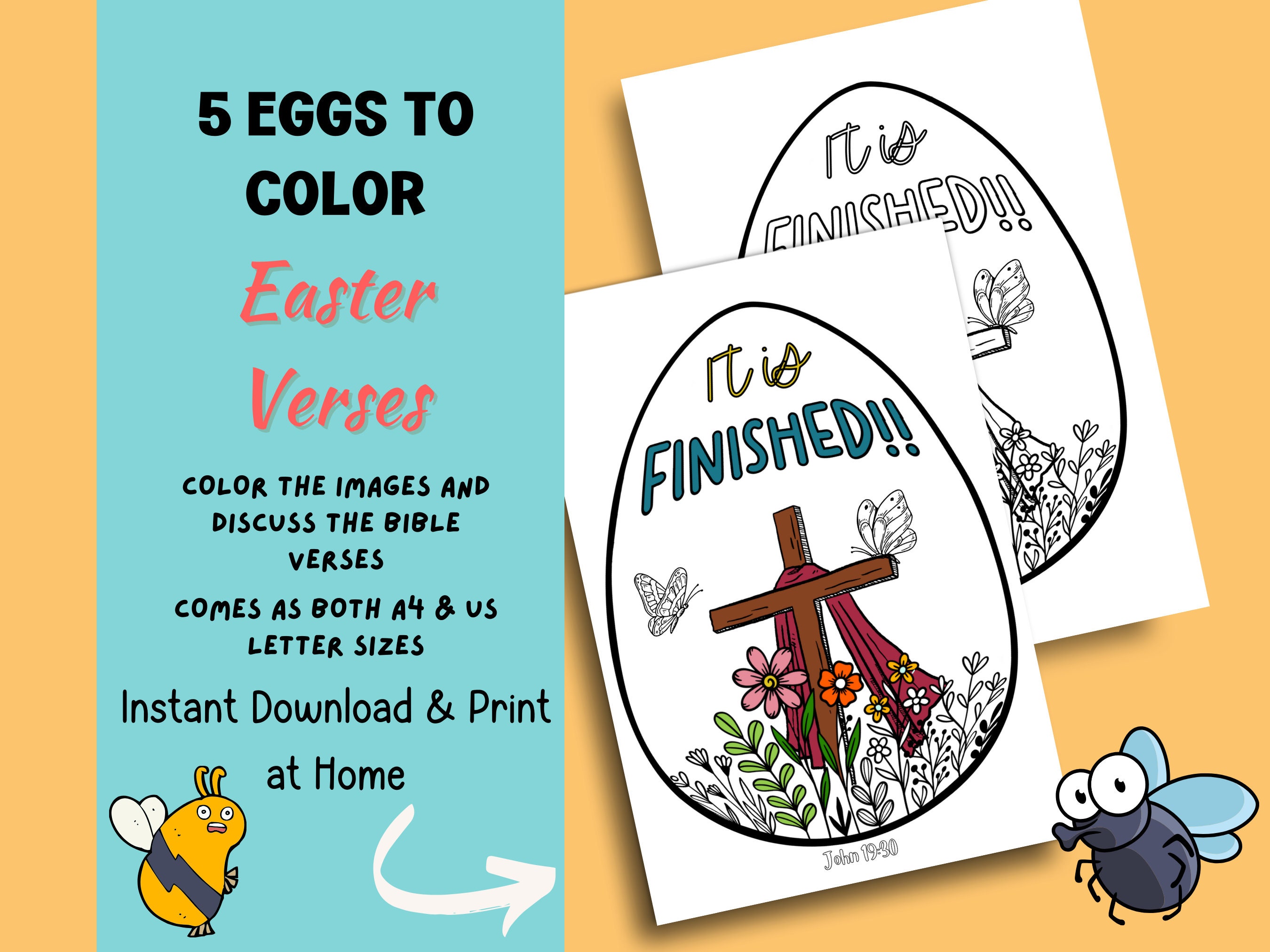 Bible Verses Easter Egg Activity | Kids Coloring Pages | Activity ...