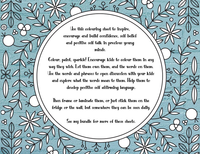 Mindfulness Colouring Sheet for Kids, Colouring Poster, Printable ...