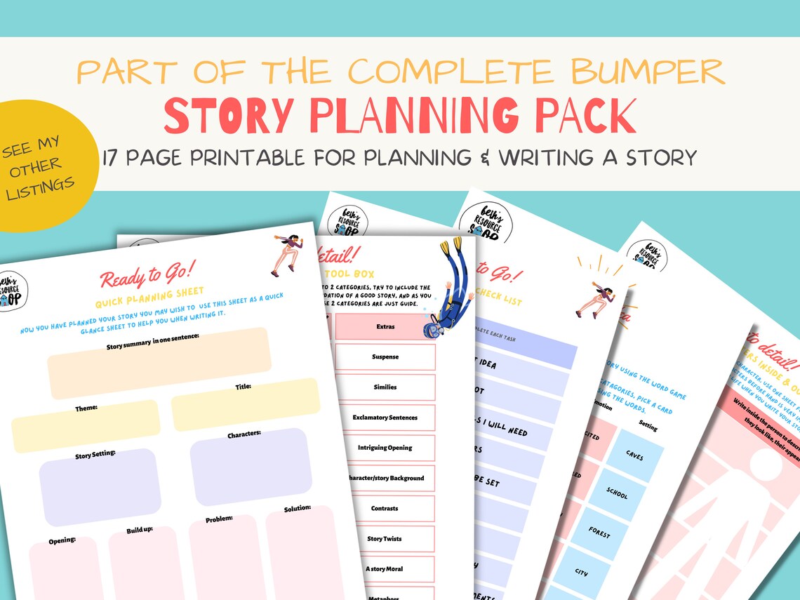 Story Writing Planning Worksheet for Kids Write a Story Story Planning ...
