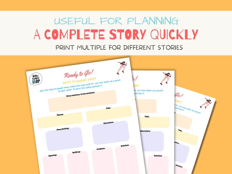 Story Writing Planning Worksheet for Kids Write a Story Story Planning ...