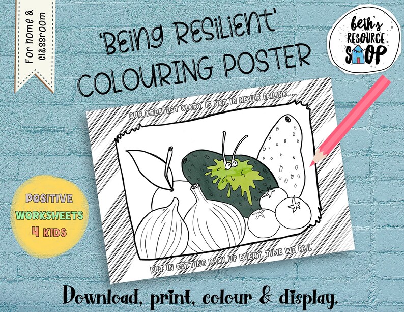 Resilience Quote Colouring Poster Colouring Sheet Activity | Etsy