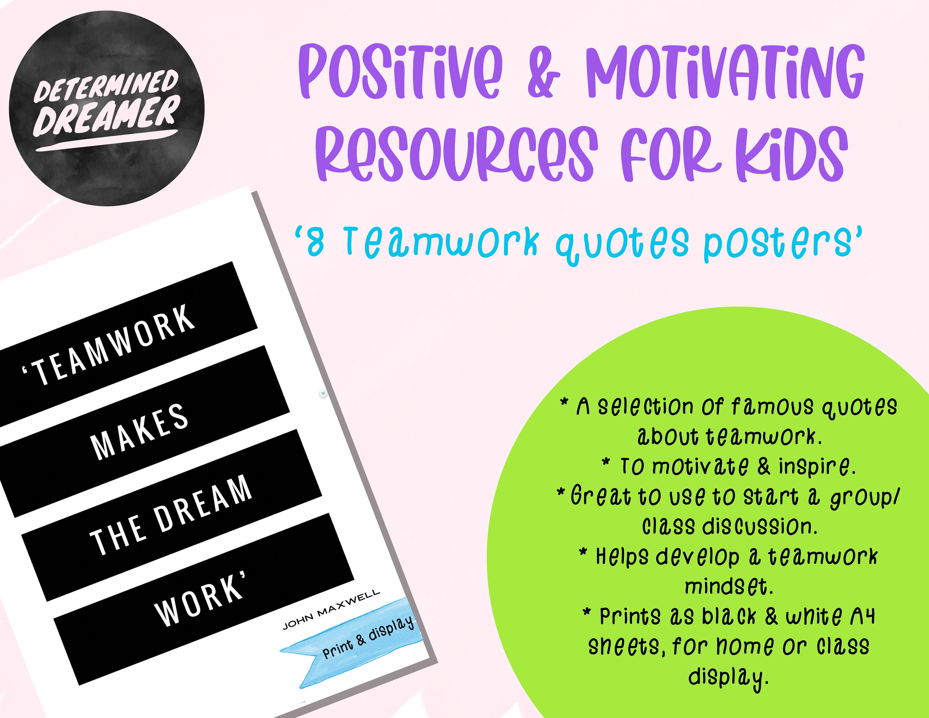 Teamwork Poster For Kids