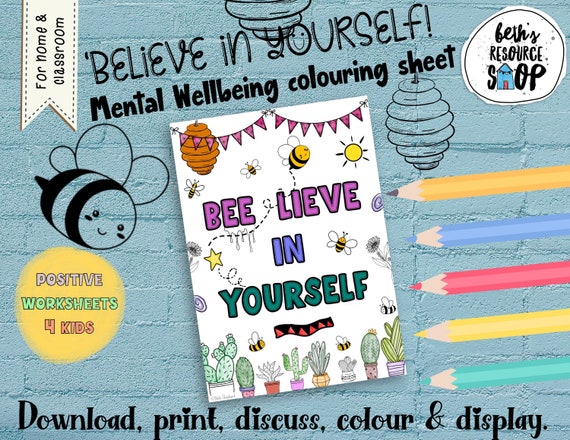 Believe Colouring Sheet/poster Printable Worksheet Mental | Etsy