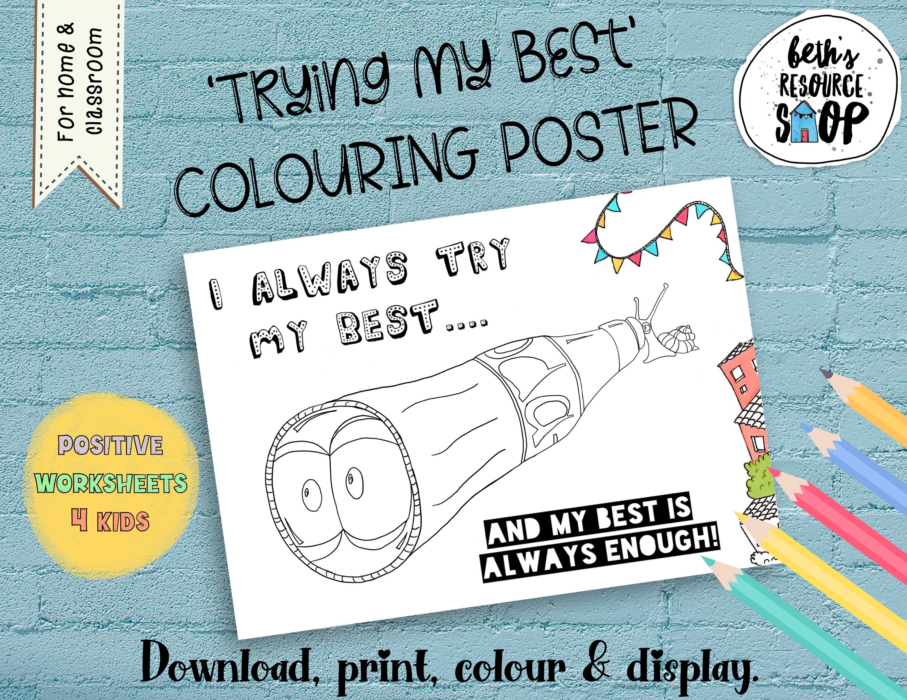 Mindfulness Colouring Sheet for Kids, Colouring Poster, Printable ...