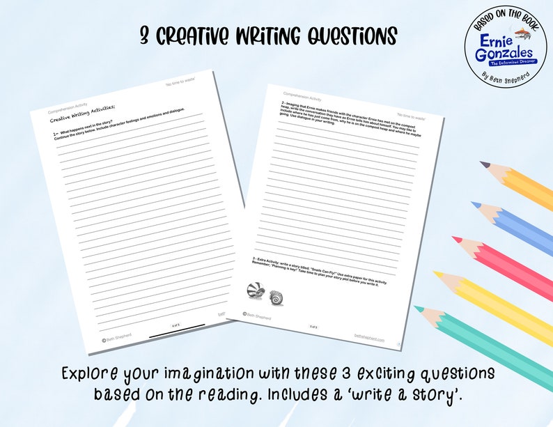 Comprehension Activity Worksheet for Kids Creative Writing Practice ...
