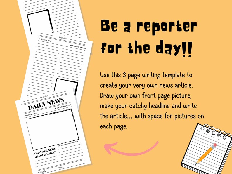 Writing Template | News Article | Writing Page | Printed Lined Paper ...