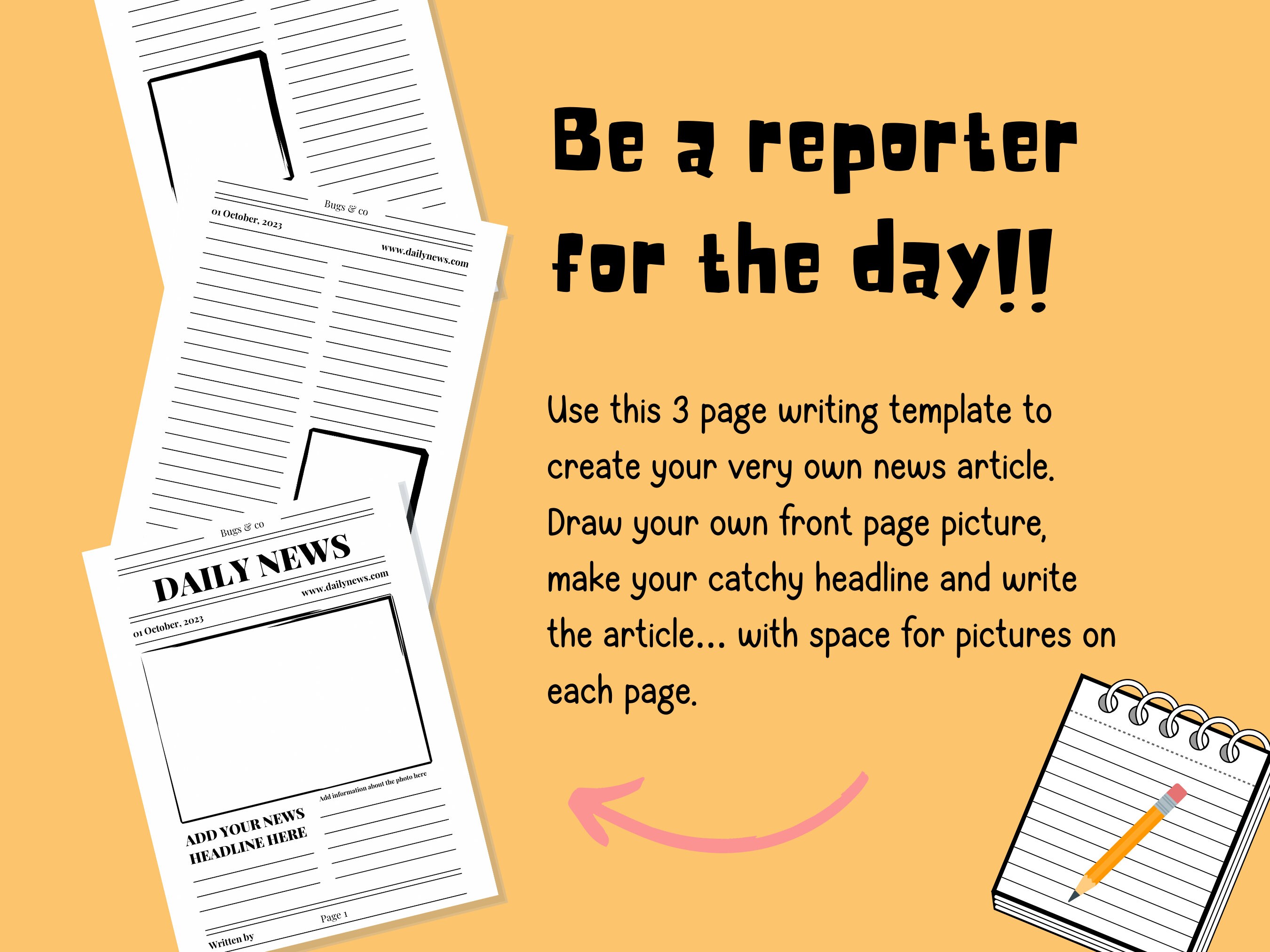 Writing Template | News Article | Writing Page | Printed Lined Paper ...