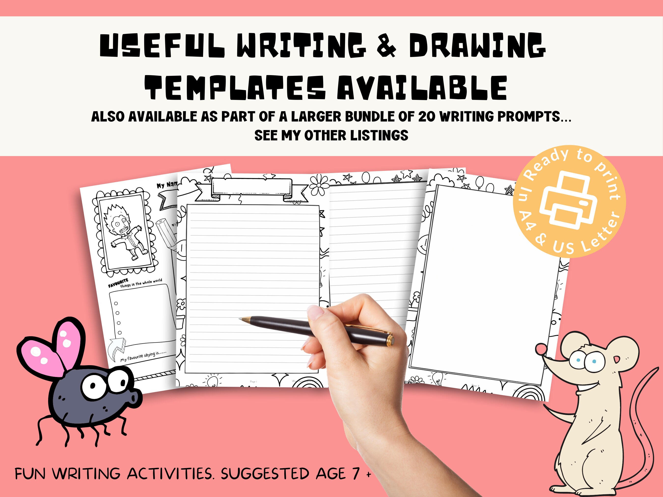 3 Character Profile Writing Worksheets for Kids Character Planner ...