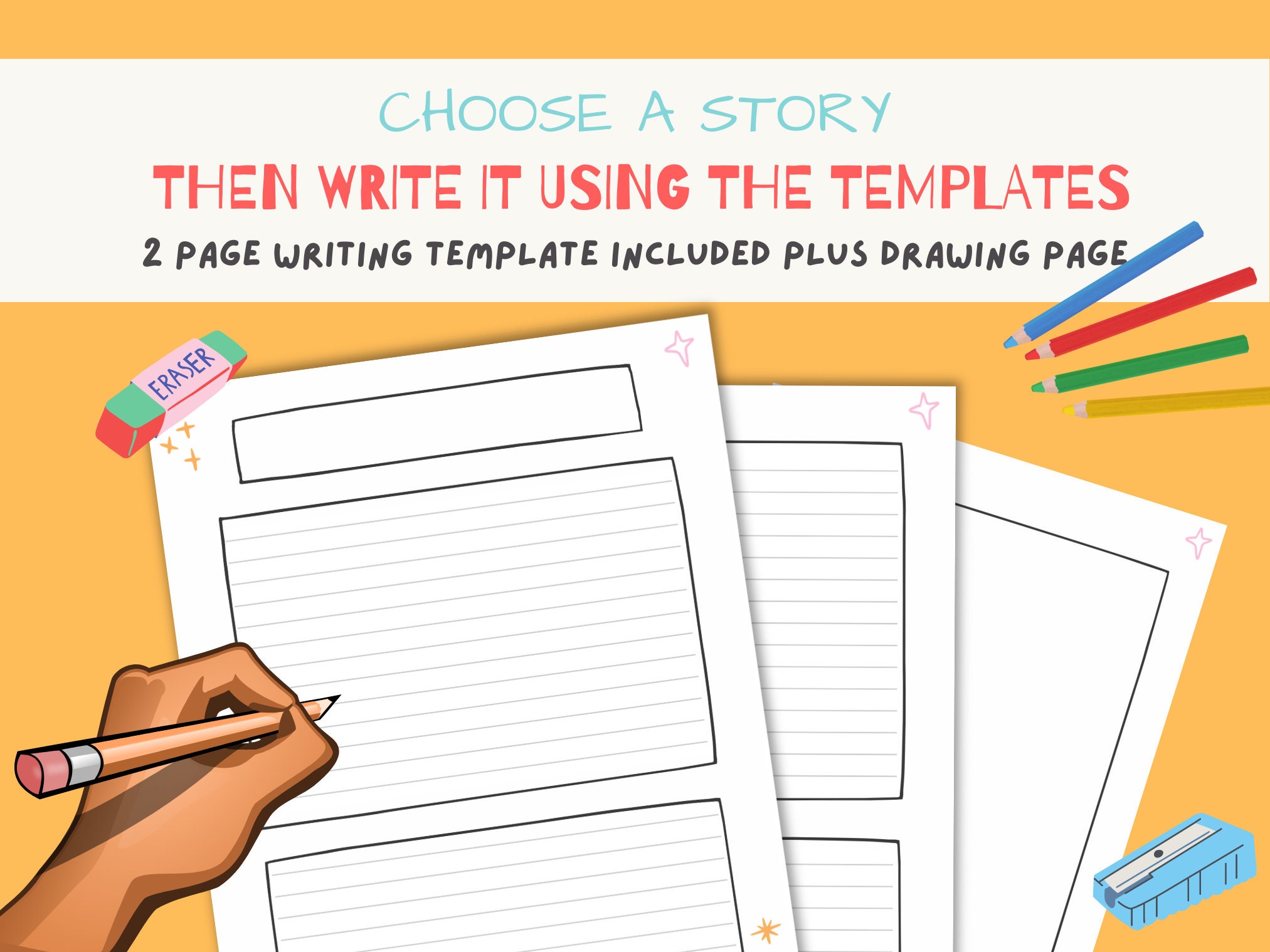 10 Story Writing Activity Worksheets for Kids Supported - Etsy