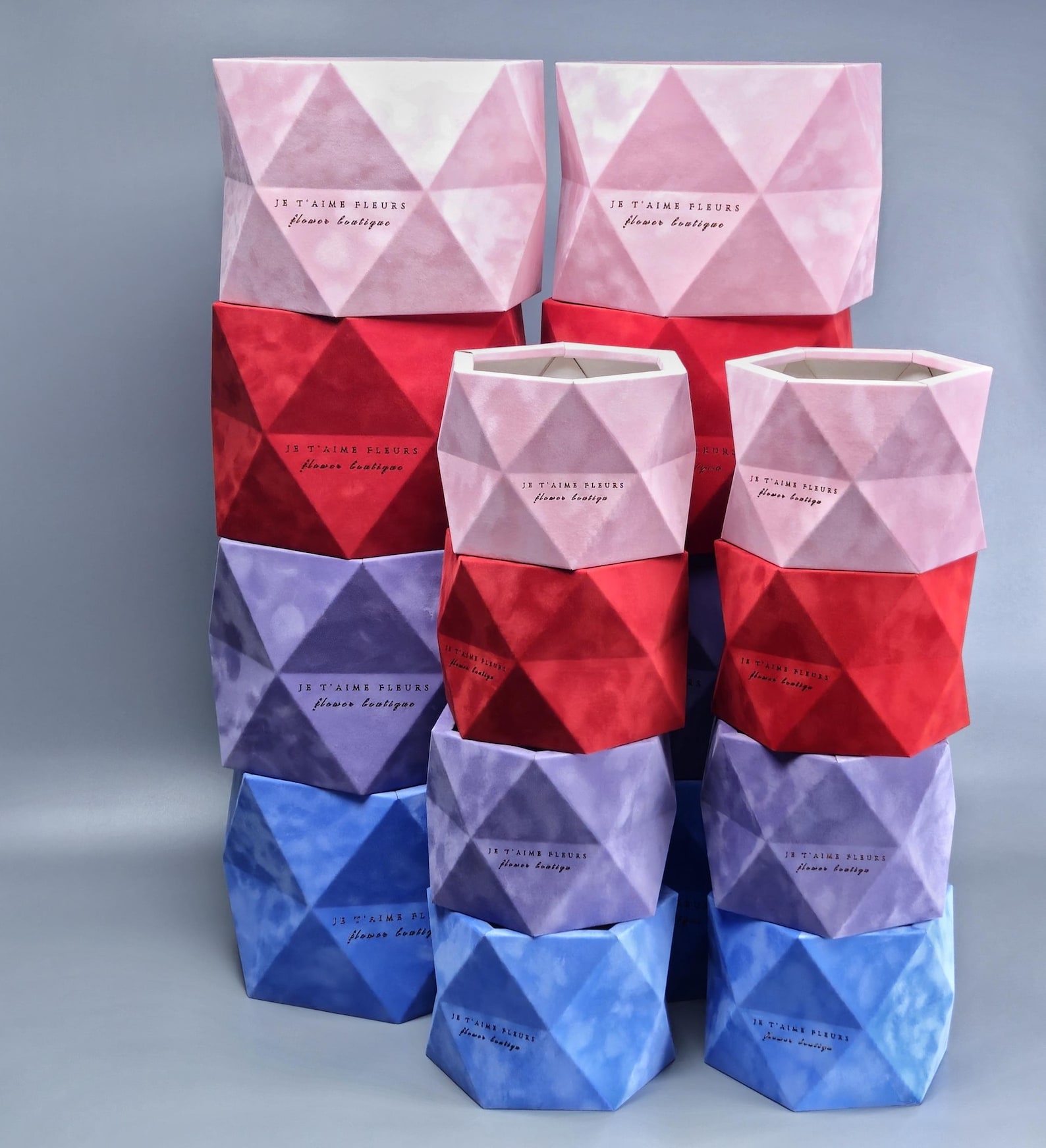 Geometric Cardboard Flower Box Set: Polygon Vase, Hat Box - Etsy