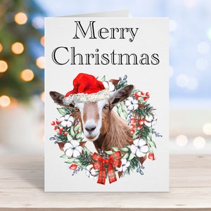 Goat Christmas Card, Christmas Card for a Farmer, 5" X 7" Card, Funny ...