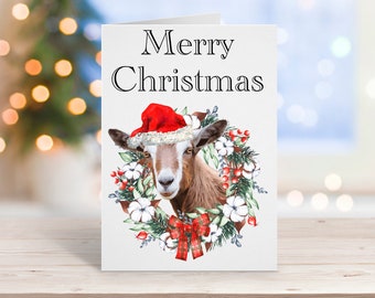 Funny Goat Christmas Card, Christmas Card for a Farmer, 5" X 7" Card ...