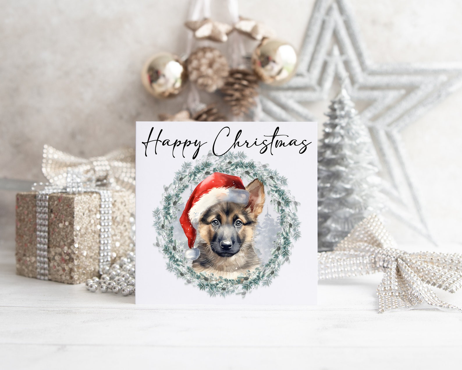 Shitzu Christmas Card German Shepherd Card Dog Lovers Gift - Etsy