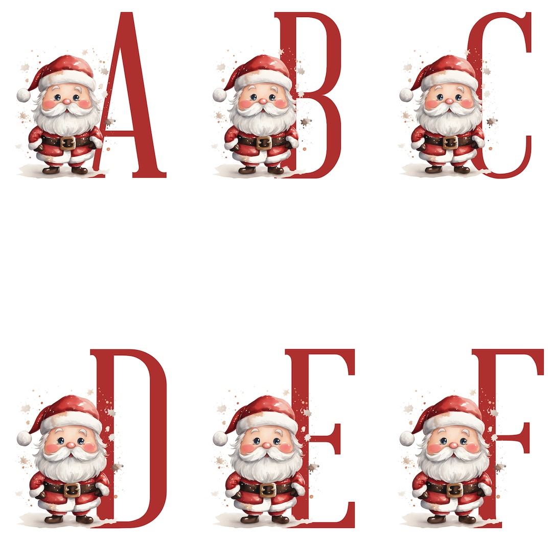 Christmas Alphabet PNG, Santa Alphabet Clipart, Father Christmas ...