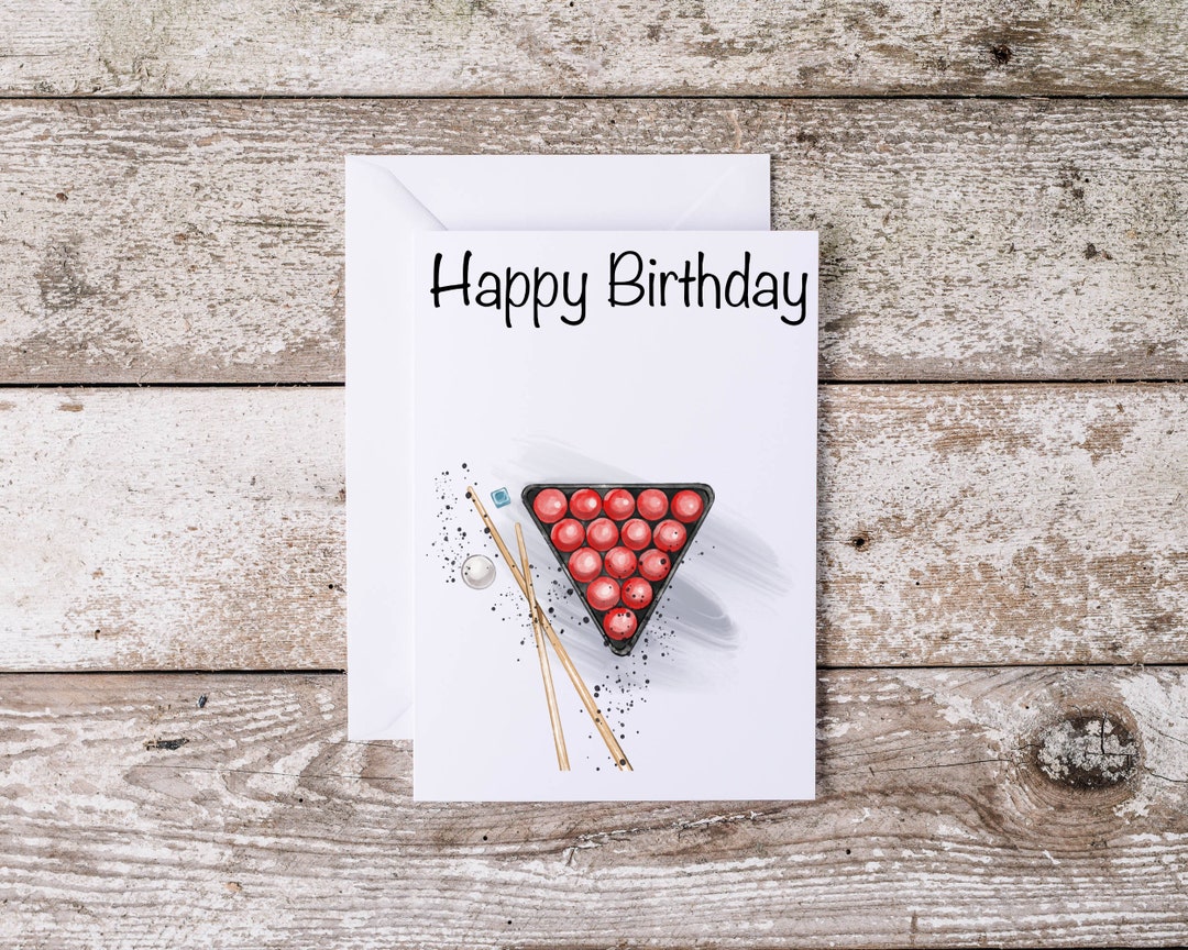 Personalised Snooker Birthday Card, Cricket Birthday Card, Darts ...