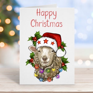 Goat Christmas Card, Christmas Card for a Farmer, 5" X 7" Card, Funny ...