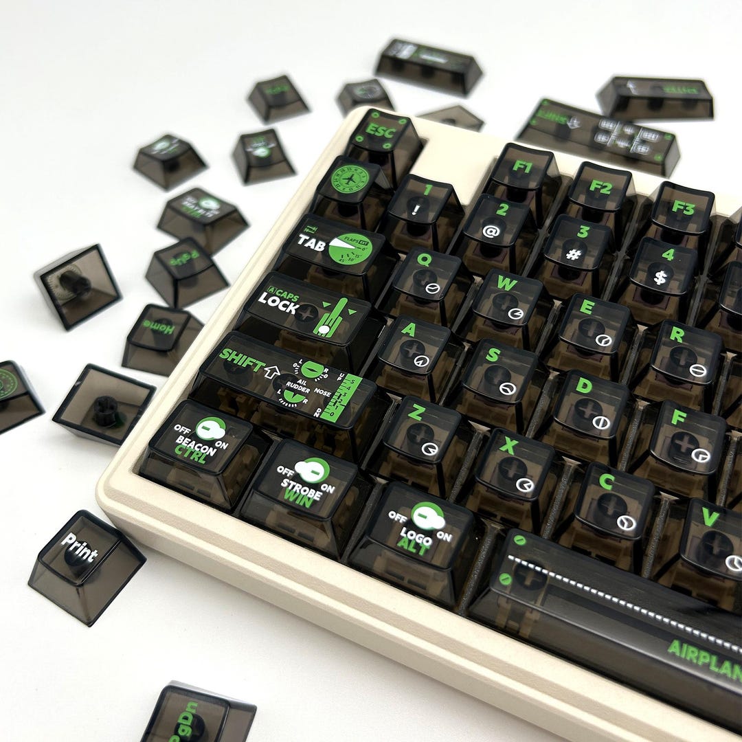 Boeing 747 Crystal Keycap Set, Transparent PC Material, OEM Profile ...