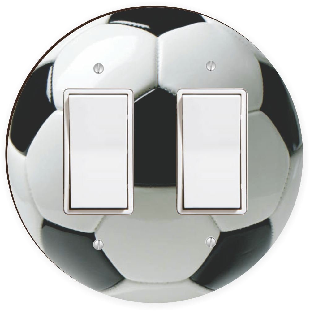 Football Soccer Ball Sports Ball Design Round Light Switch Plate Covers ...