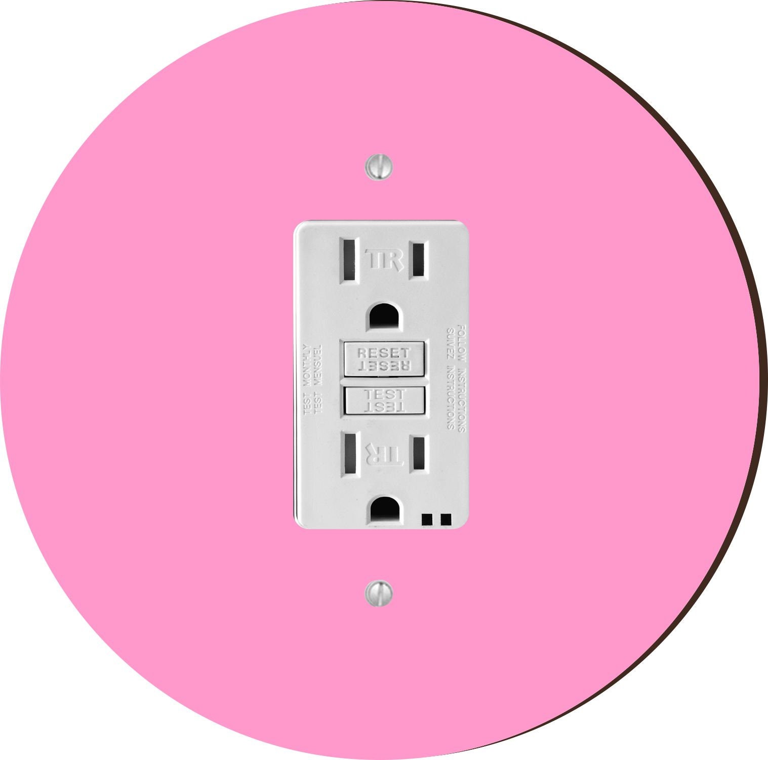 Pink Bubblegum Color Image Design Round Light Switch Plate Covers ...