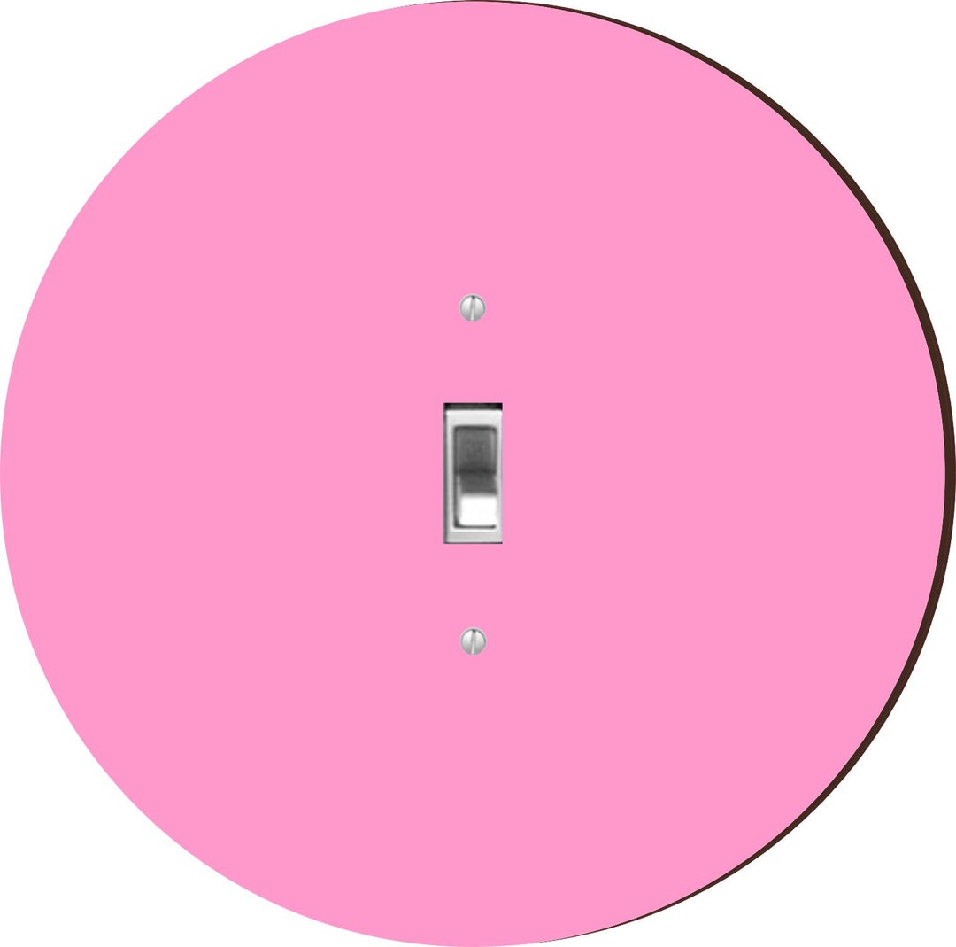 Pink Bubblegum Color Image Design Round Light Switch Plate Covers ...