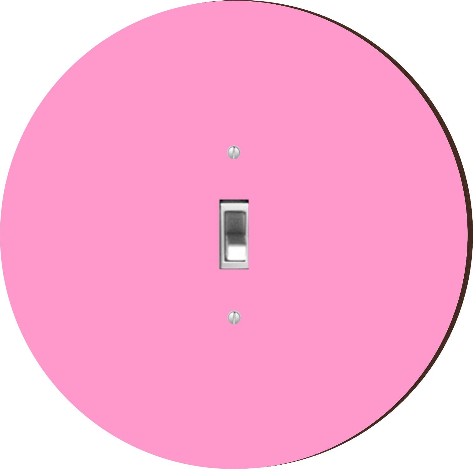 Pink Bubblegum Color Image Design Round Light Switch Plate Covers ...