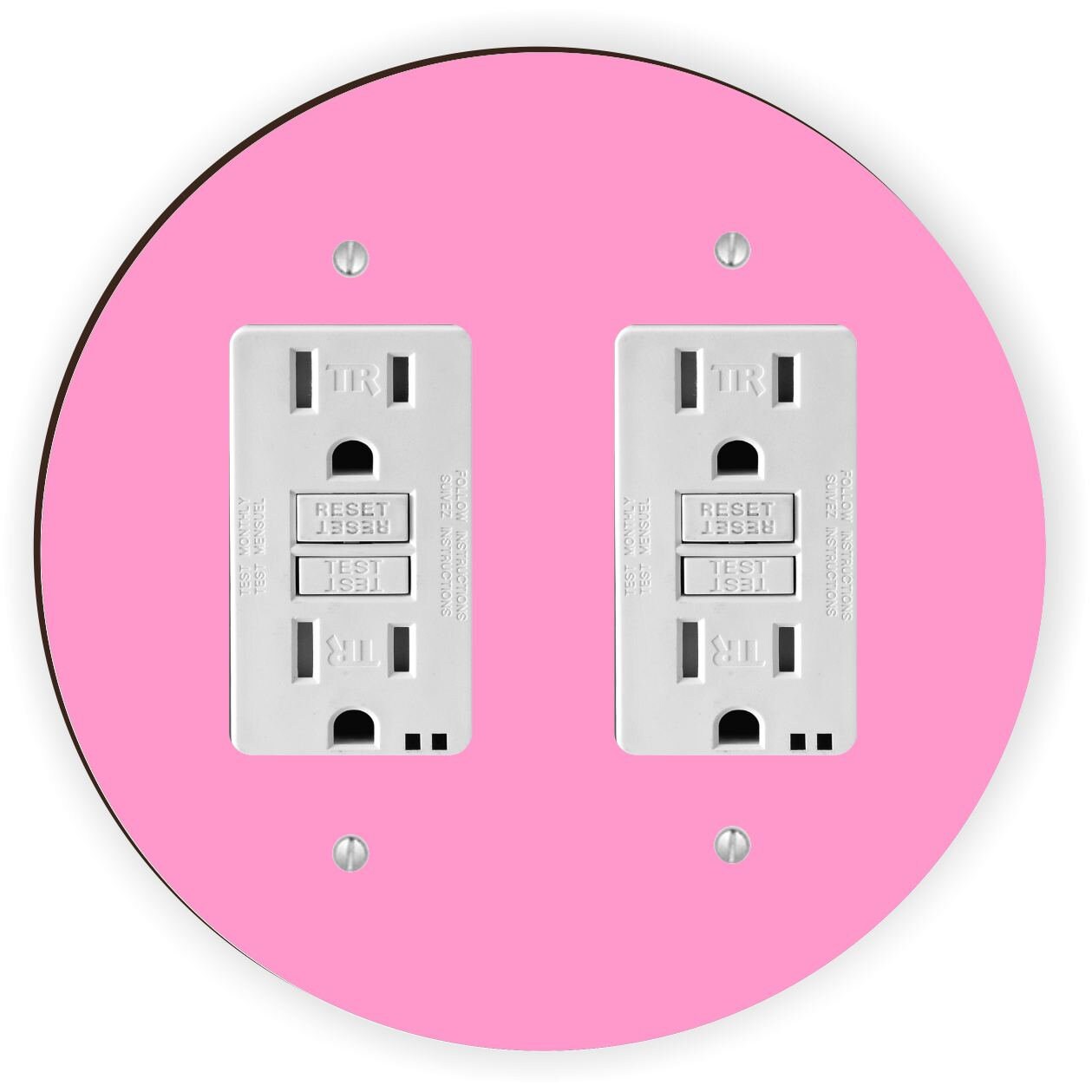 Pink Bubblegum Color Image Design Round Light Switch Plate Covers ...