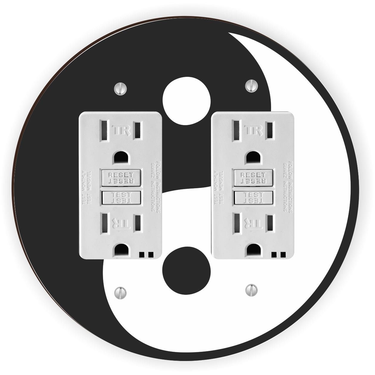 Yin Yang Black and White Design Round Light Switch Plate - Etsy