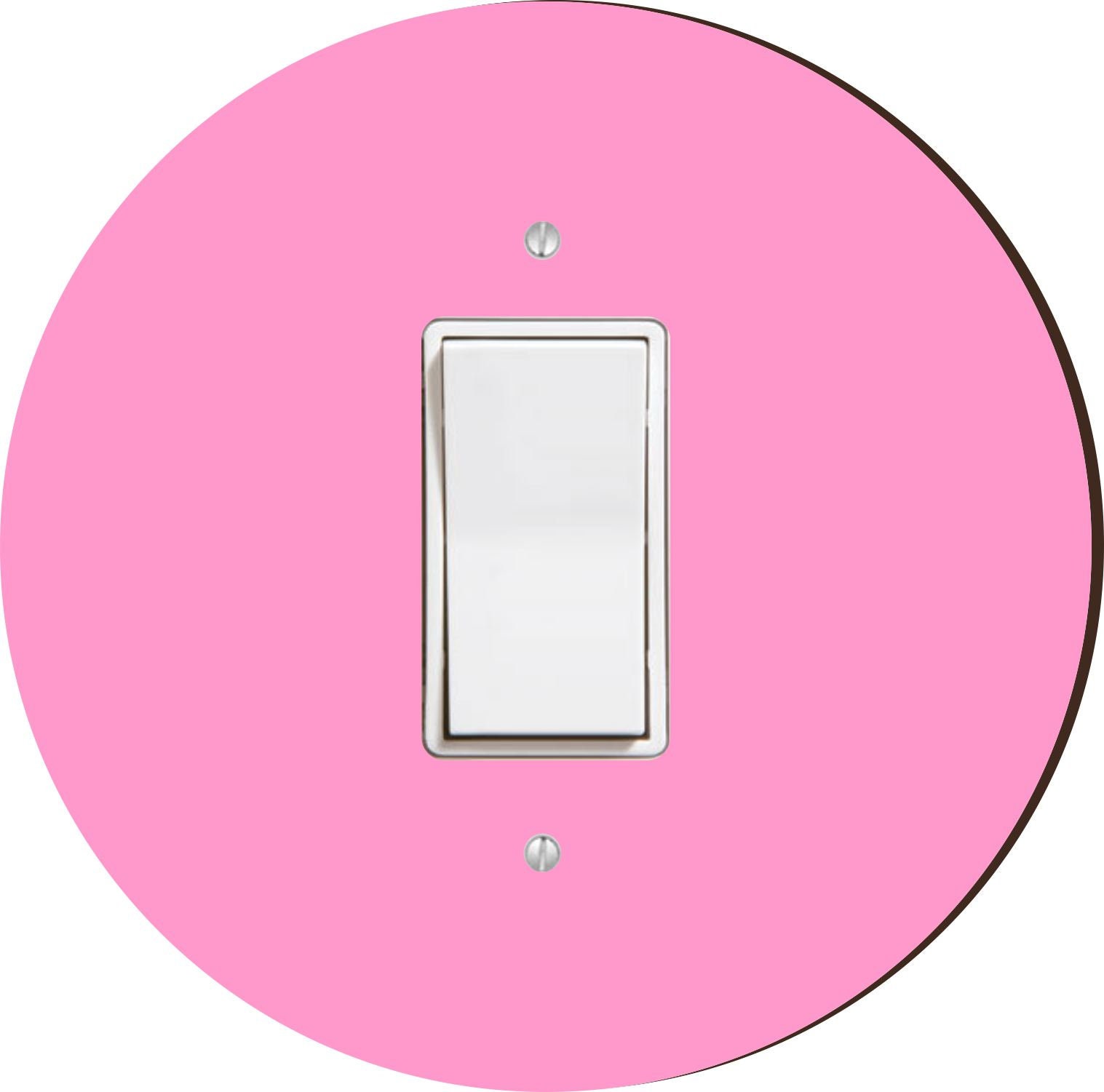 Pink Bubblegum Color Image Design Round Light Switch Plate Covers ...