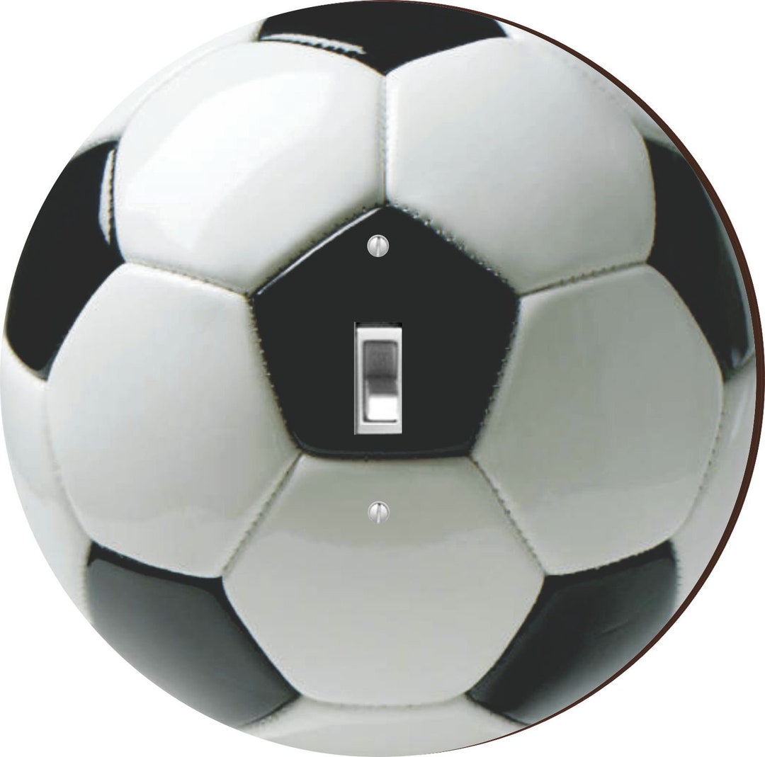 Football Soccer Ball Sports Ball Design Round Light Switch Plate Covers ...