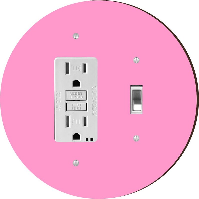 Pink Bubblegum Color Image Design Round Light Switch Plate - Etsy