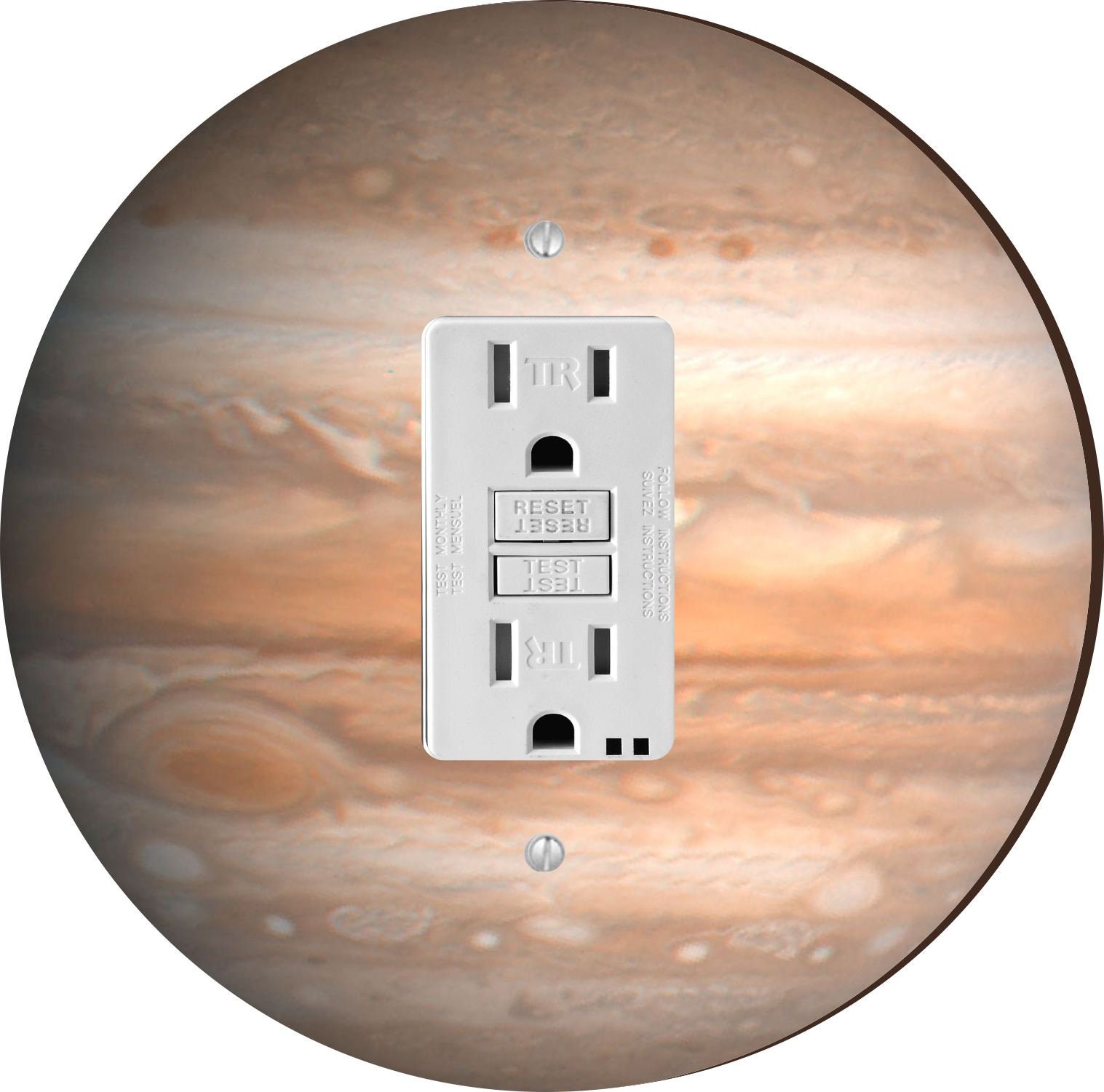 Planet Jupiter Design Blue Earth Map Design Round Light - Etsy