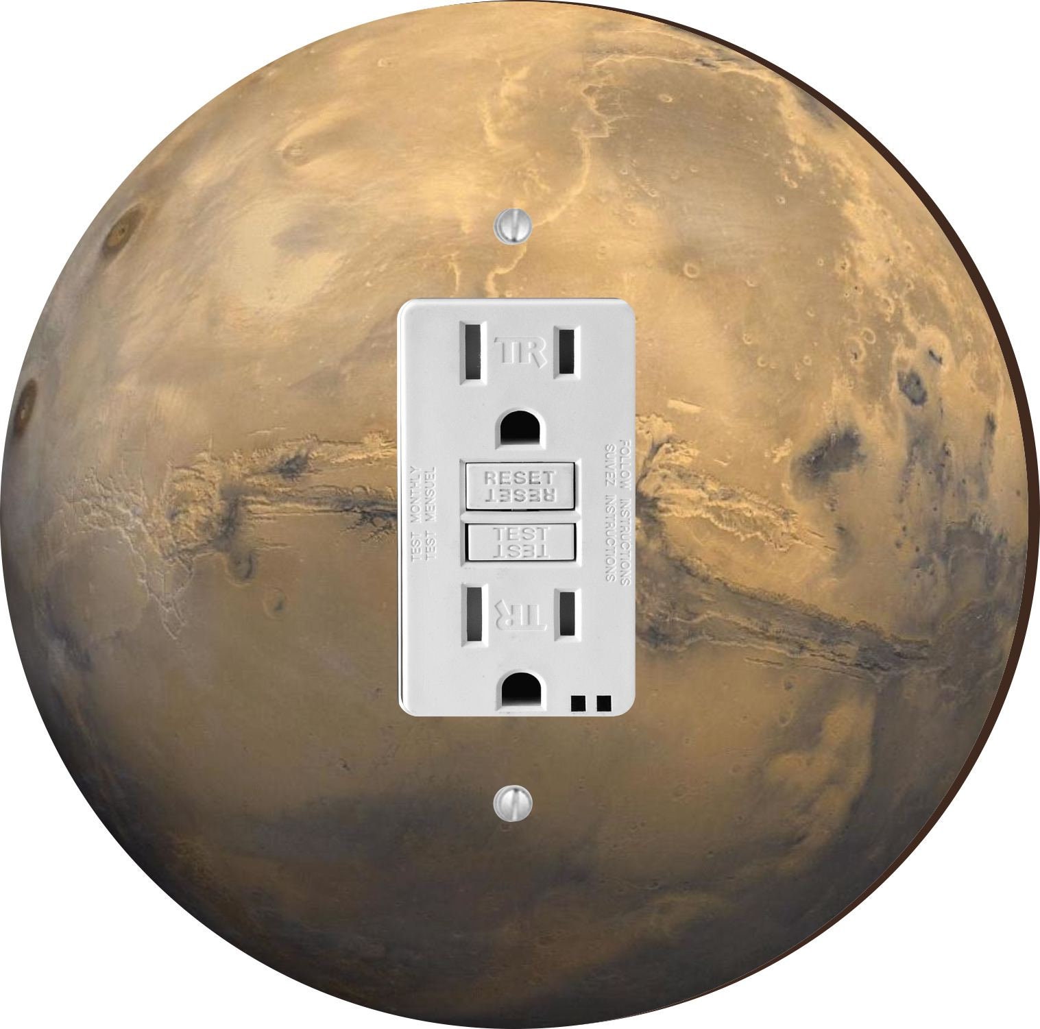 Planet PLUTO Design Round Light Switch Plate Covers Outlet Covers - Etsy