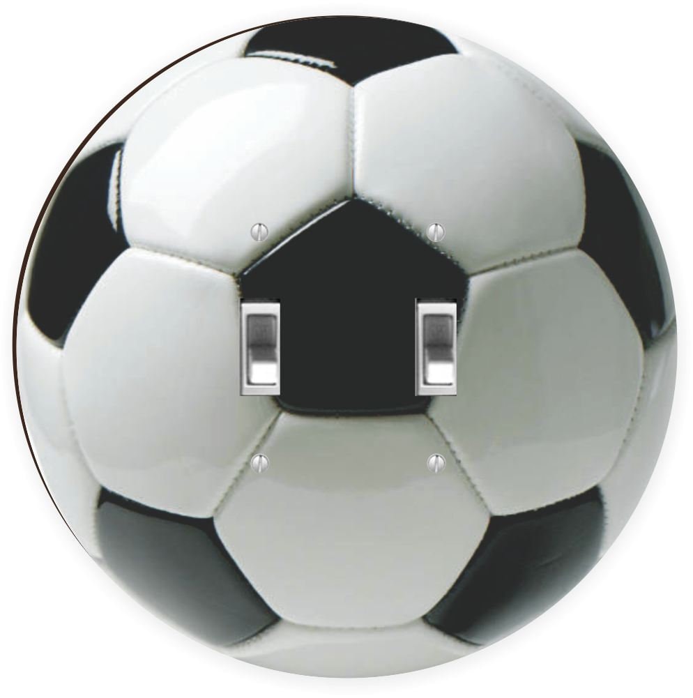 Football Soccer Ball Sports Ball Design Round Light Switch Plate Covers ...