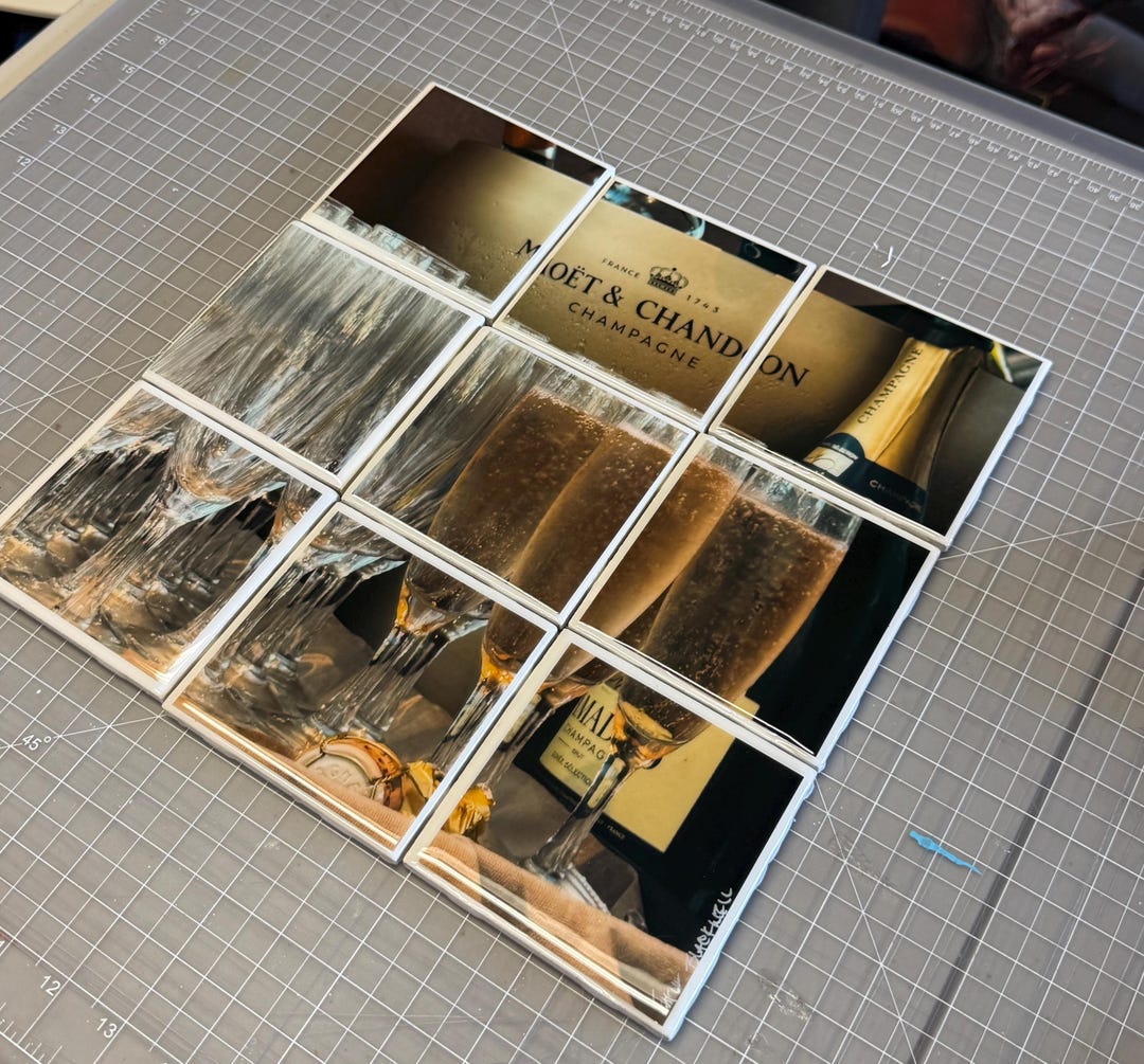 Champagne Life 9 Piece Coaster Puzzle - Etsy
