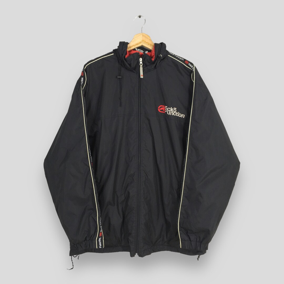 Vintage 90's Ecko Function Windbreaker Hoodie Jacket Large Y2K Ecko Printed Logo Hip Hop ...