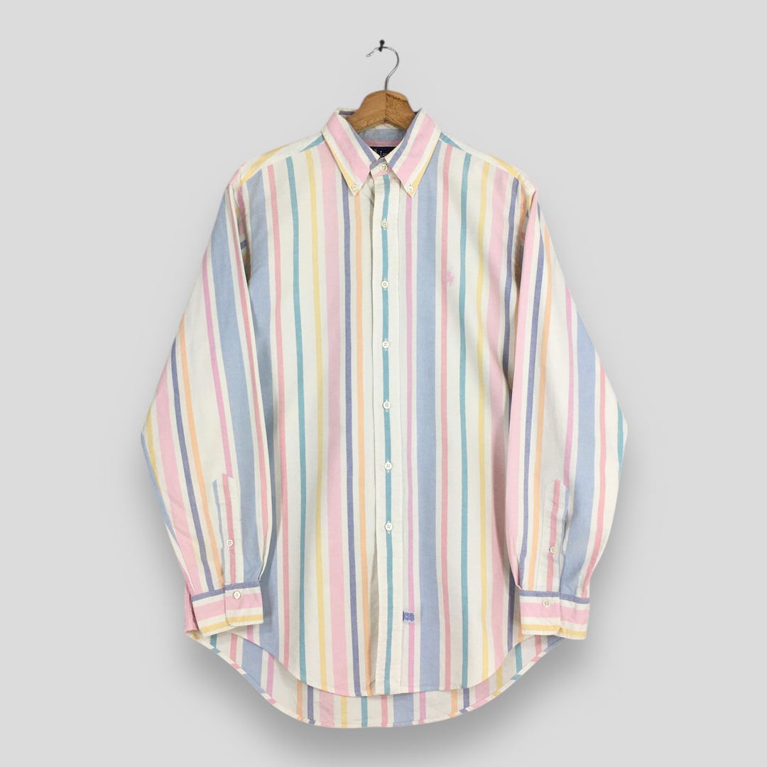 Vintage 90s Polo Ralph Lauren Vertical Striped Shirt Xlarge Ralph ...